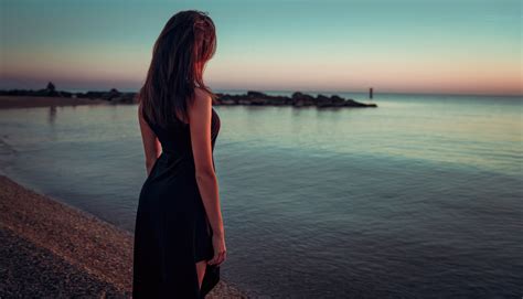 Girl Black Dress Long Hair Wallpaper Hd Girls Wallpapers 4k Wallpapers