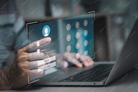 Premium Photo Man Using Laptop Computer And Sign Up Or Log In Username Password Virtual Touch