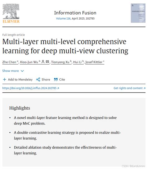 【论文阅读】multi Layer Multi Level Comprehensive Learning For Deep Multi View Clusteringgithubmulti