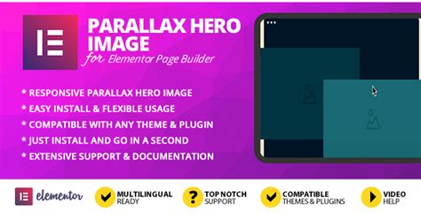 Parallax Hero Image Addon For Elementor Page Builder