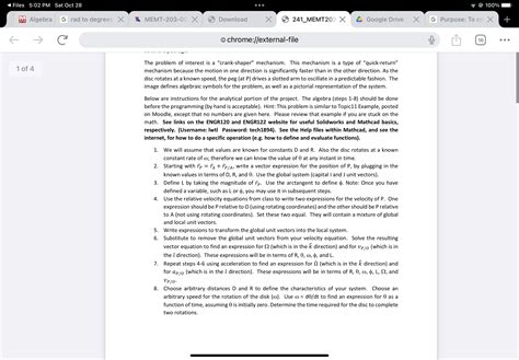 solved b angular velocity of slotted rod vs time pick the