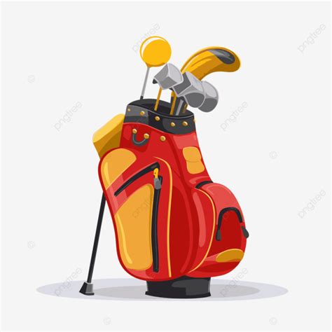 클럽과 티가 있는 화려한 만화 골프 가방 일러스트 벡터 가방 일러스트 만화 일러스트 벡터 일러스트 Png 일러스트 및 벡터 에 대한 무료 다운로드 Pngtree