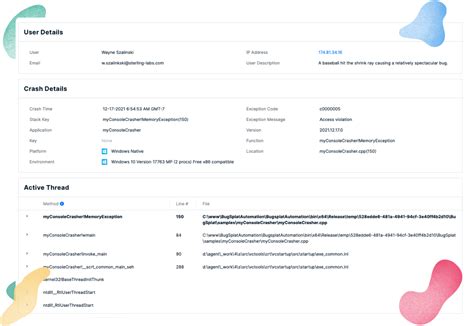 actionable data tour bugsplat