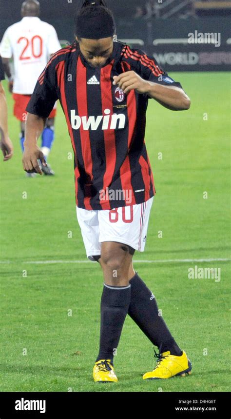Ronaldinho Of Ac Milan Celebrates After Scoring A Goal During The