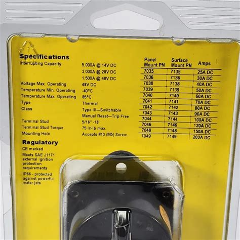 Blue Sea Systems 7048 Bussmann 187 Series Circuit Breaker Panel Mount