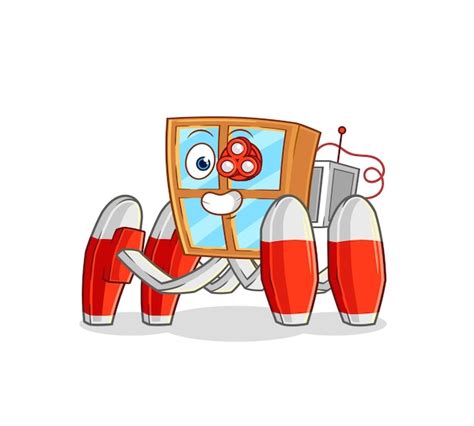 Premium Vector Window Future Robot Vector Cartoon Character