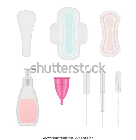 Feminine Personal Hygiene Products Set Realistic Stock Vector Royalty