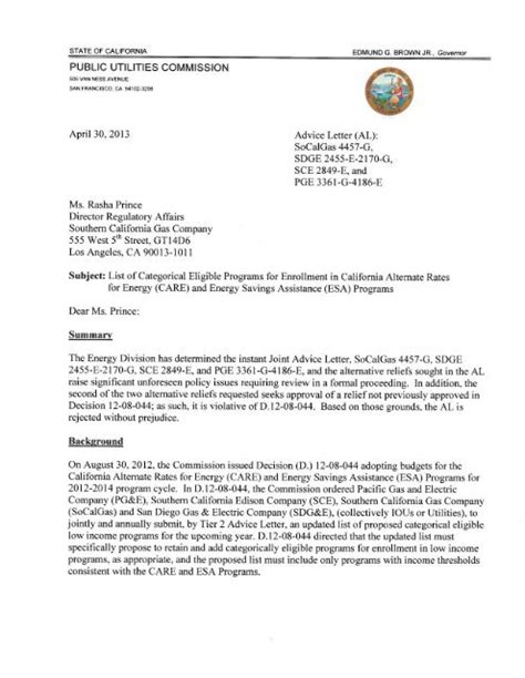 Care And Esa Program Categorical Eligibility Study