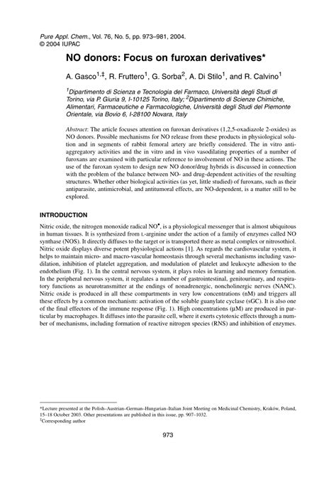 Pdf No Donors Focus On Furoxan Derivatives