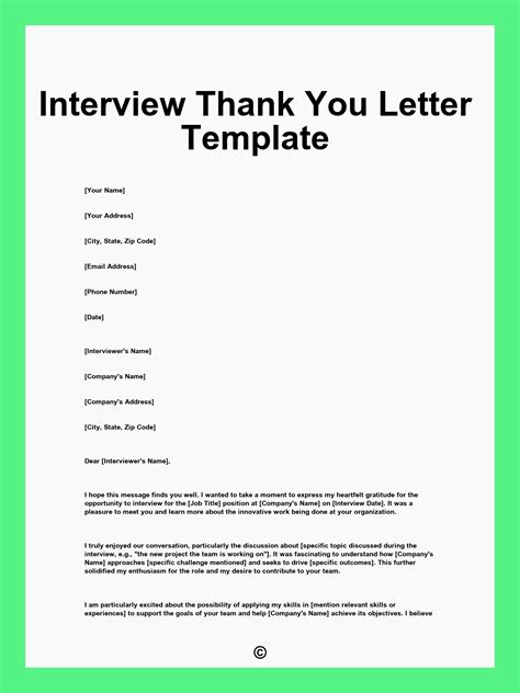 Interview Thank You Letter
