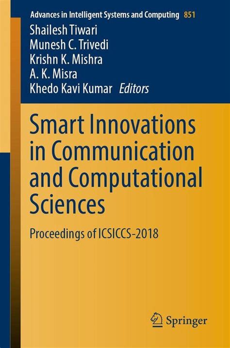 Advances In Intelligent Systems And Computing 851 Smart Innovations