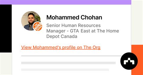Mohammed Chohan Senior Human Resources Manager Gta East At The Home Depot Canada The Org