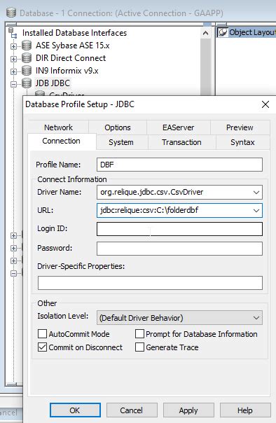 PowerBuilder Connect DBF Database Using JDBC PowerBuilder Library