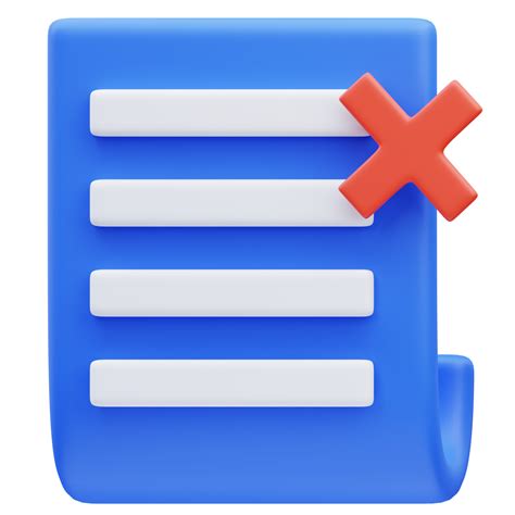 3d Rendering Of Rejected Document Icon Illustration 12625019 Png