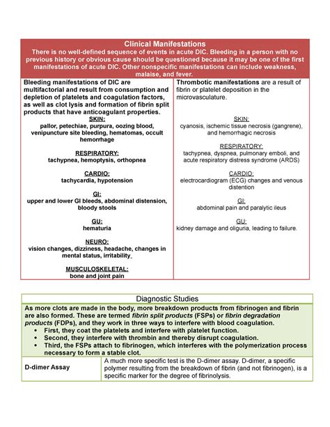 Dic Bleeding In A Person With No Previous History Or Obvious Cause