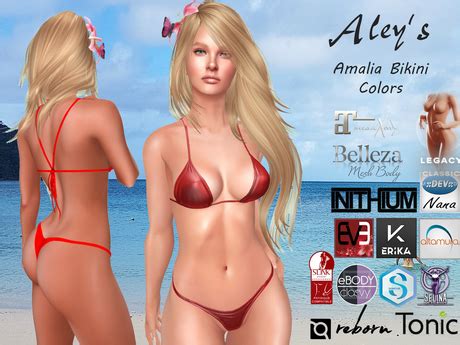 Second Life Marketplace Aleys Amalia Bikini Colors Fitted Mesh