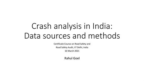 Pdf Crash Analysis In India Data Sources And Methods Dokumentips