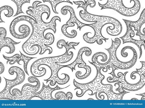 Abstract Vector Seamless Texture With Beautiful Handwritten Curling