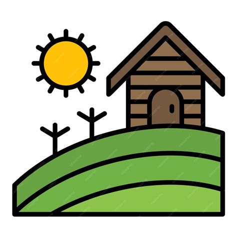 Premium Vector Fields Landscape Flat Illustration