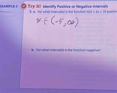 example 3 ≌ try it identify positive or negative intervals 3 a for