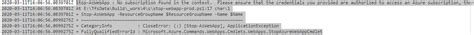 No Subscription Found In The Context Error When Invoking Azure