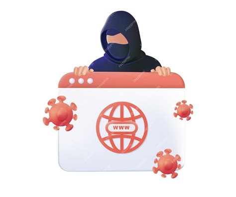 Premium Vector 3d Computer Virus Detection Icons System Error Warning