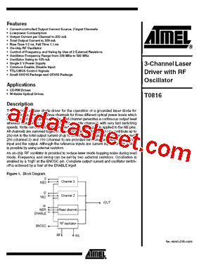 T0816 Datasheet(PDF) - ATMEL Corporation