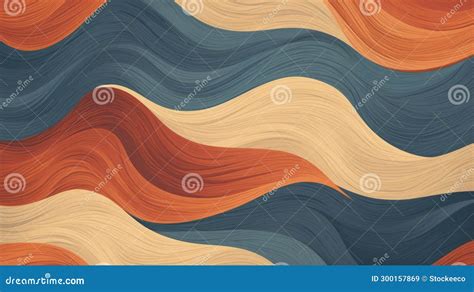 Vibrant Wave Pattern In Dark Sky Blue And Beige Abstract Illustration Inspired By Emily Carr