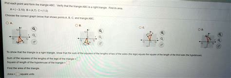 solved plot each point and form the triangle abc verify that the