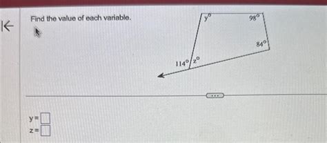 Solved Find The Value Of Each Variable Chegg