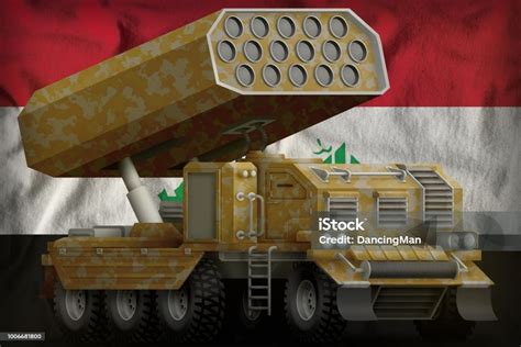 로켓 포병 미사일 발사기 이라크 국기 배경에 모래 위장 3 차원 일러스트 레이 션 군사에 대한 스톡 사진 및 기타 이미지 군사 기 노랑 Istock