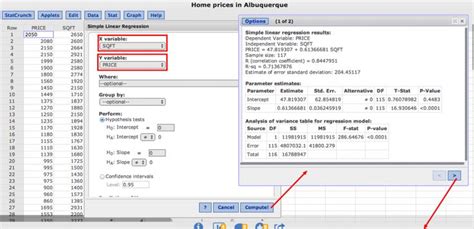 Generating Simple Linear Regression Results Linear Regression