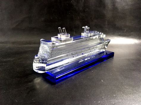 Luxury Glass Yacht Model Crystal Ship Model For Souvenir Gift Buy Crystal Ship Model D Glass