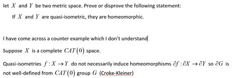 Group Theory Quasi Isomorphic Doesnt Induce Homeomorphic Example