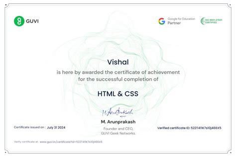 Vishal N On Linkedin Mastering The Html And Css For Front End Development