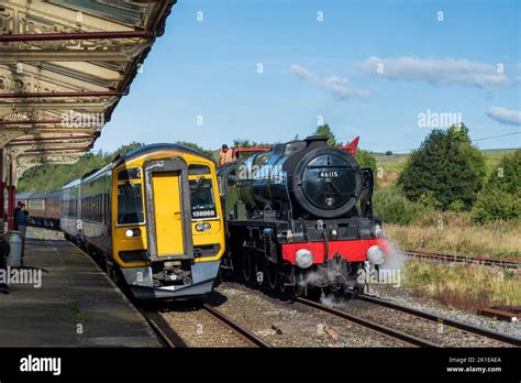 The Lms Royal Scot Class 46115 Scots Guardsman And A Modern Diesel