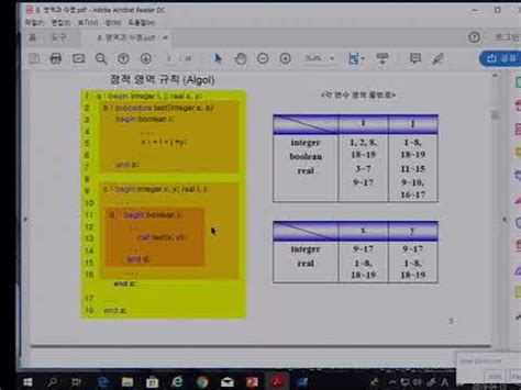 프로그래밍언어론 8장 블록 영역 강승식 교수 YouTube
