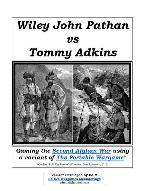Ed M 2d Afghan War Port Wargame Variant Pdf Cavalry Infantry