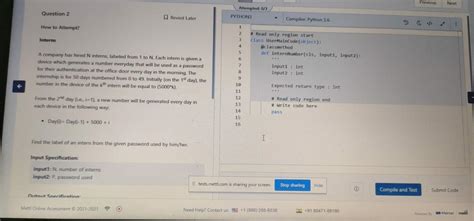 Solved Find The Label Of An Intern From The Given Password Chegg