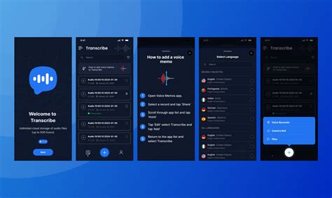 Transcrible Speech To Text App UI Kit Figma