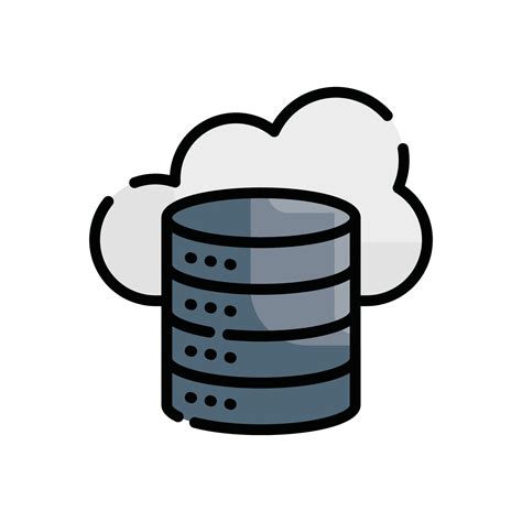 Cloud Data Vector Outline Filled Icon Cloud Computing Symbol Eps 10