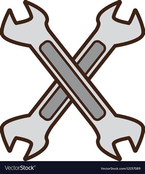 Cartoon Steel Spanner Tool Repair Royalty Free Vector Image