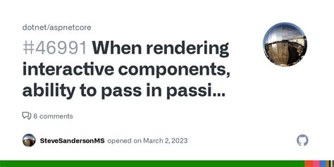 When Rendering Interactive Components Ability To Pass In Passive Renderfragment As Parameter