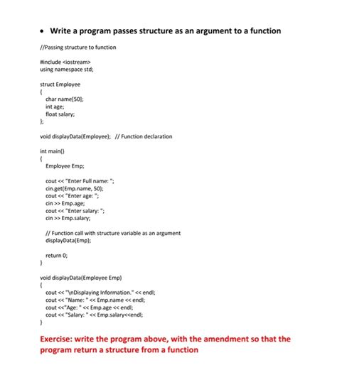 Solved • Write A Program Passes Structure As An Argument To