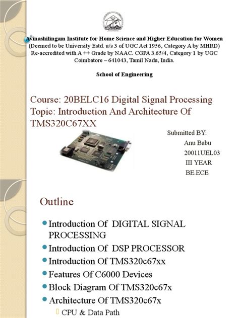 Dsp Seminar Download Free Pdf Digital Signal Processor Central Processing Unit