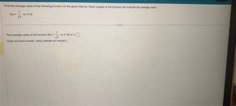 solved find the average value of the folowing function on