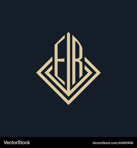 Initials Er Logo Rhombus Lines Shape Style Luxury Vector Image