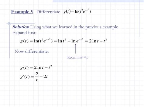 PPT The Natural Logarithmic Function Differentiation PowerPoint Presentation ID