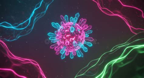 Glowing Virus Microscopic 3d Render Stock Illustration Illustration Of Cell Healthcare 384567488