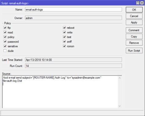 Mikrotik Script Authentication Logging W Email Reports